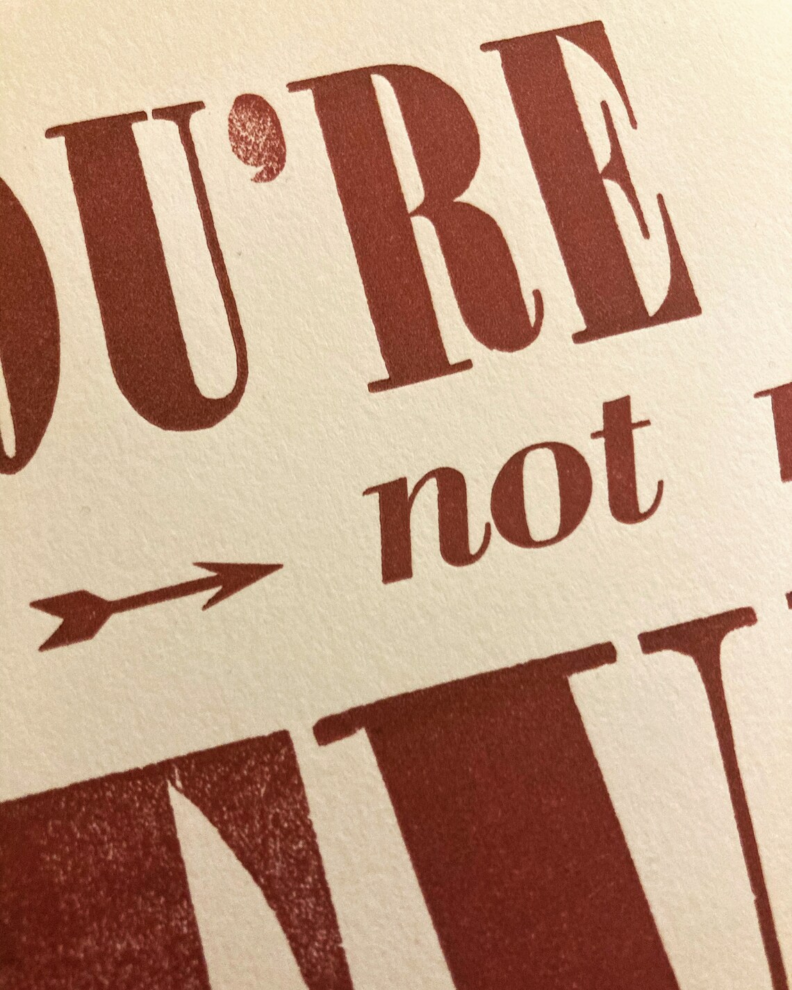 You’re Just Not My Type Letterpress Poster, Decor Art Print - Etsy France