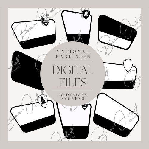National Parks Sign Outlines DIGITAL FILE SVG - Etsy