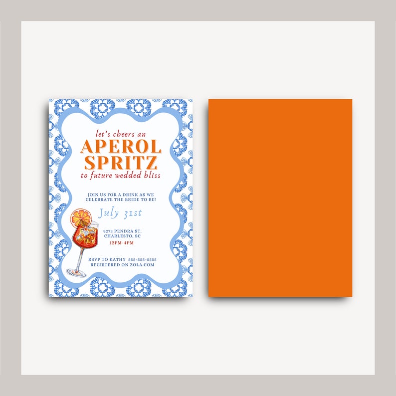 Aperol Spritz Bridal Shower Invitation *DIGITAL FILE* - Etsy