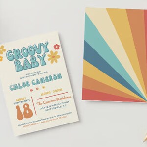Blue Groovy Baby Shower Invitation *DIGITAL FILE* - Etsy