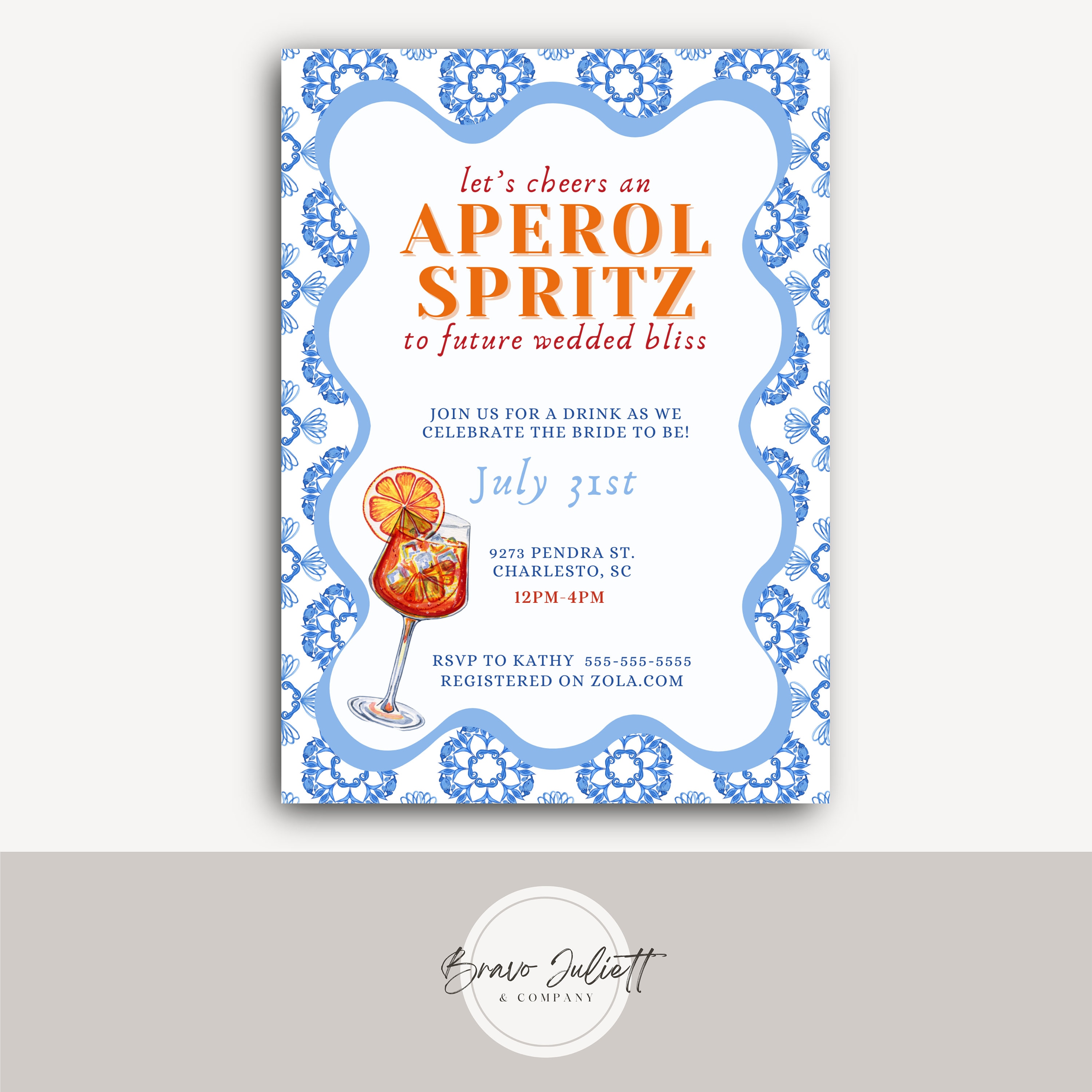 Aperol Spritz Bridal Shower Invitation *DIGITAL FILE* - Etsy