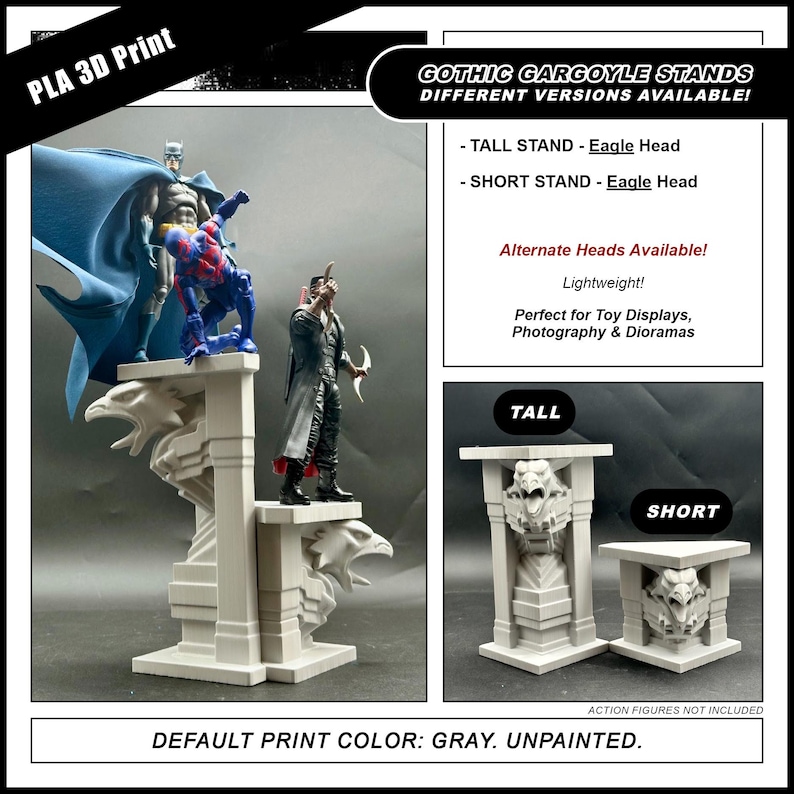 Gothic Gargoyle 3D Printed Pillar Stands | Building Rooftop Facade ...