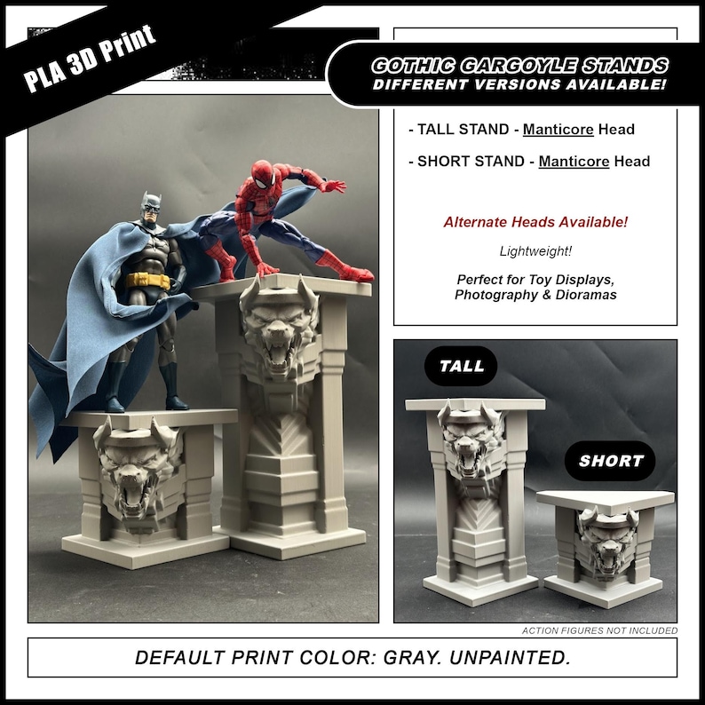 Gothic Gargoyle 3D Printed Pillar Stands | Building Rooftop Facade ...