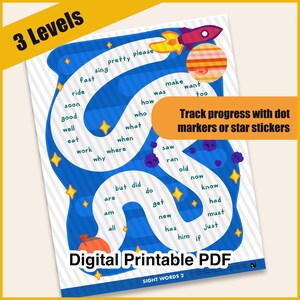 Sight Words Posters Printable | 132 Words | Space Themed | Pre-k ...