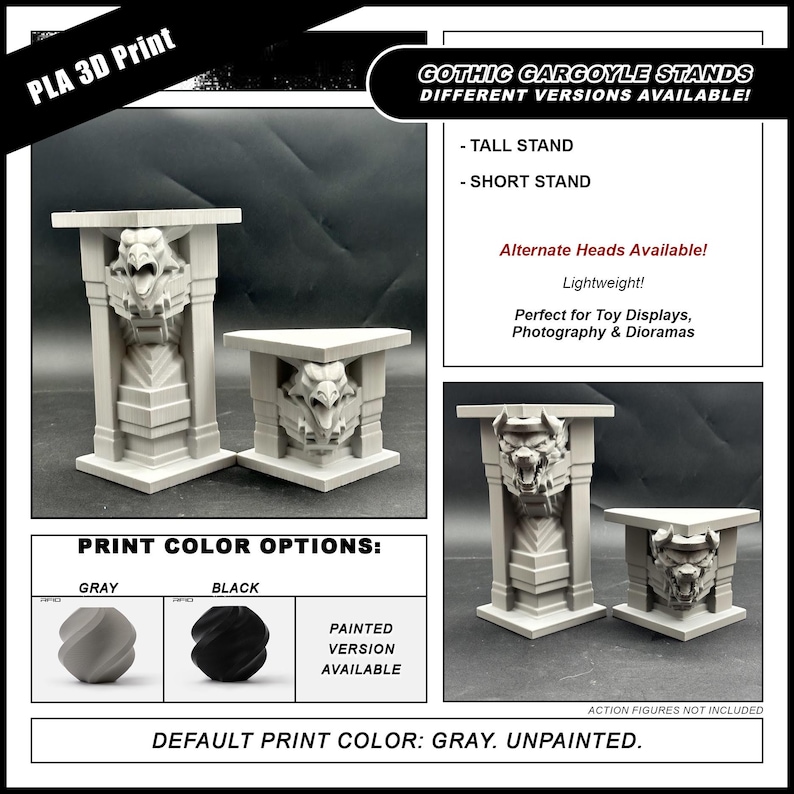 Gothic Gargoyle 3D Printed Pillar Stands | Building Rooftop Facade ...