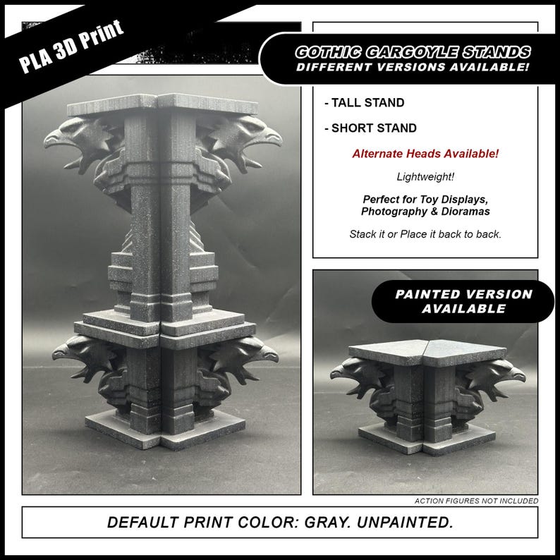 Gothic Gargoyle 3D Printed Pillar Stands | Building Rooftop Facade ...