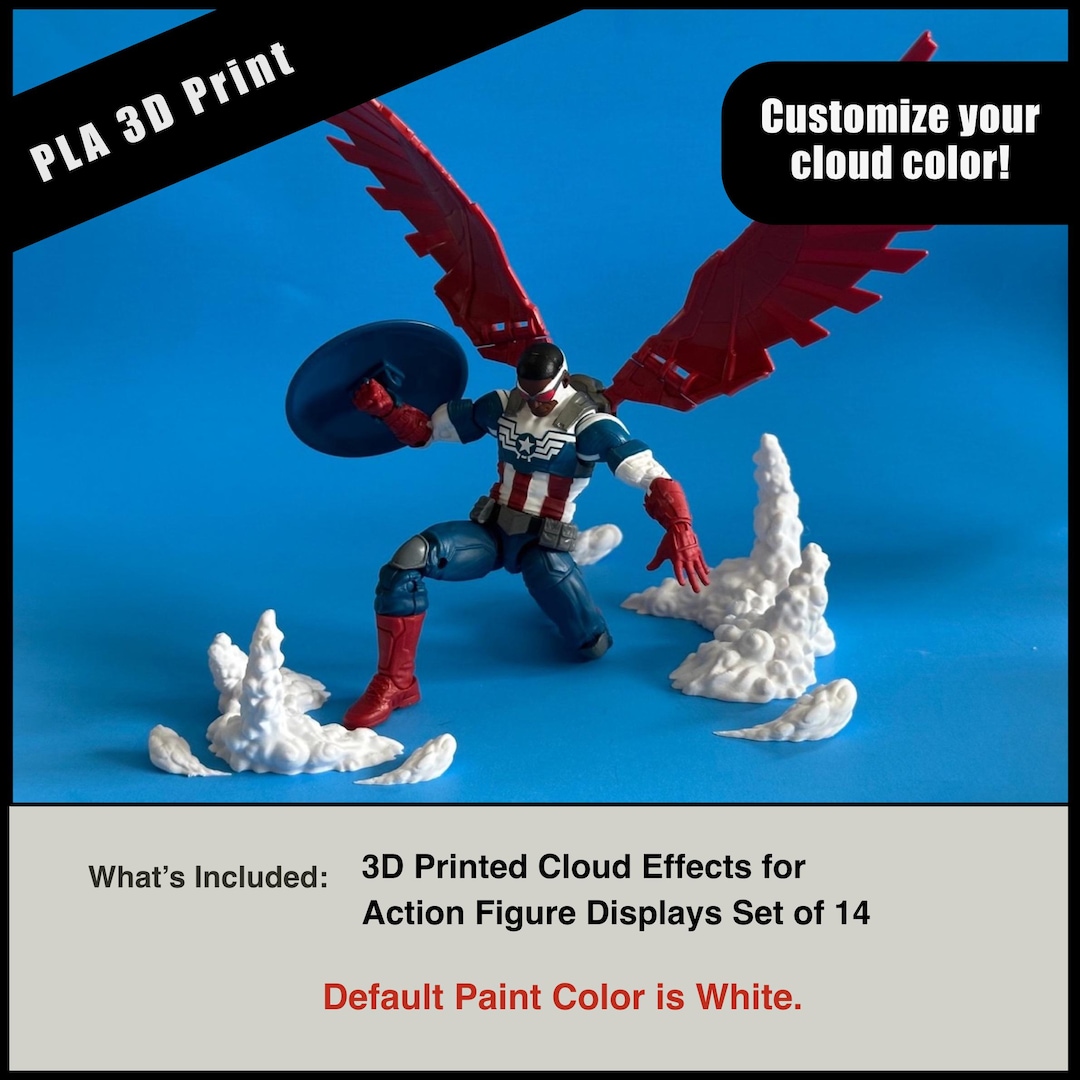 Action Figure/ Superhero Effects. Set of 14 – 3D Printed Cloud Smoke ...