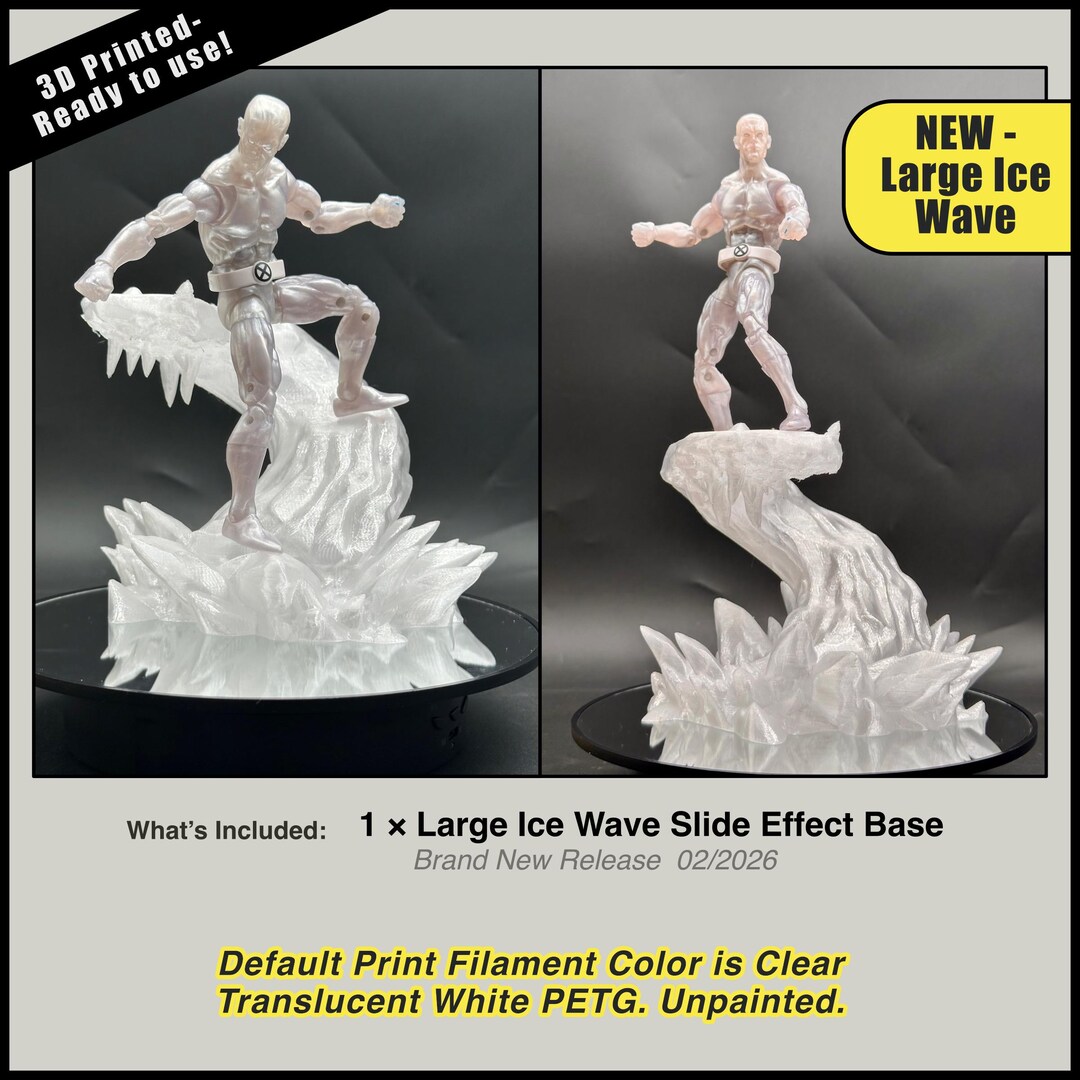 Large Ice Wave Slide Bridge Base | 3D Printed Ice Effects for Action ...
