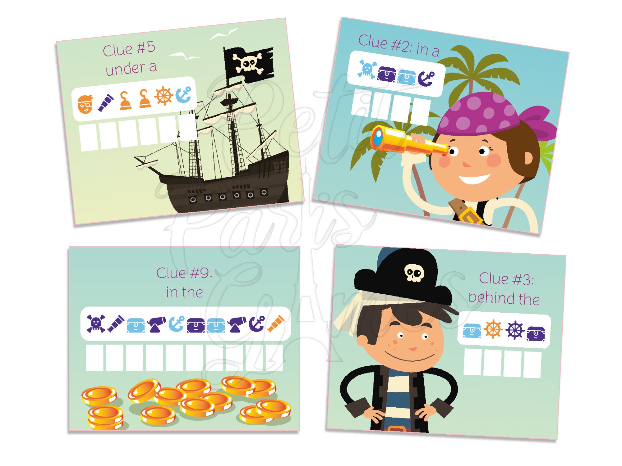Pirate Treasure Hunt, Pirate Scavenger Hunt, Pirate Printables, Pirate ...