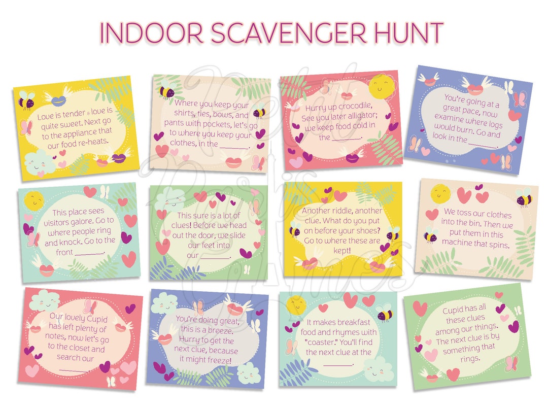 Indoor Scavenger Hunt, Kids Treasure Hunt, Rainy Day Activity ...