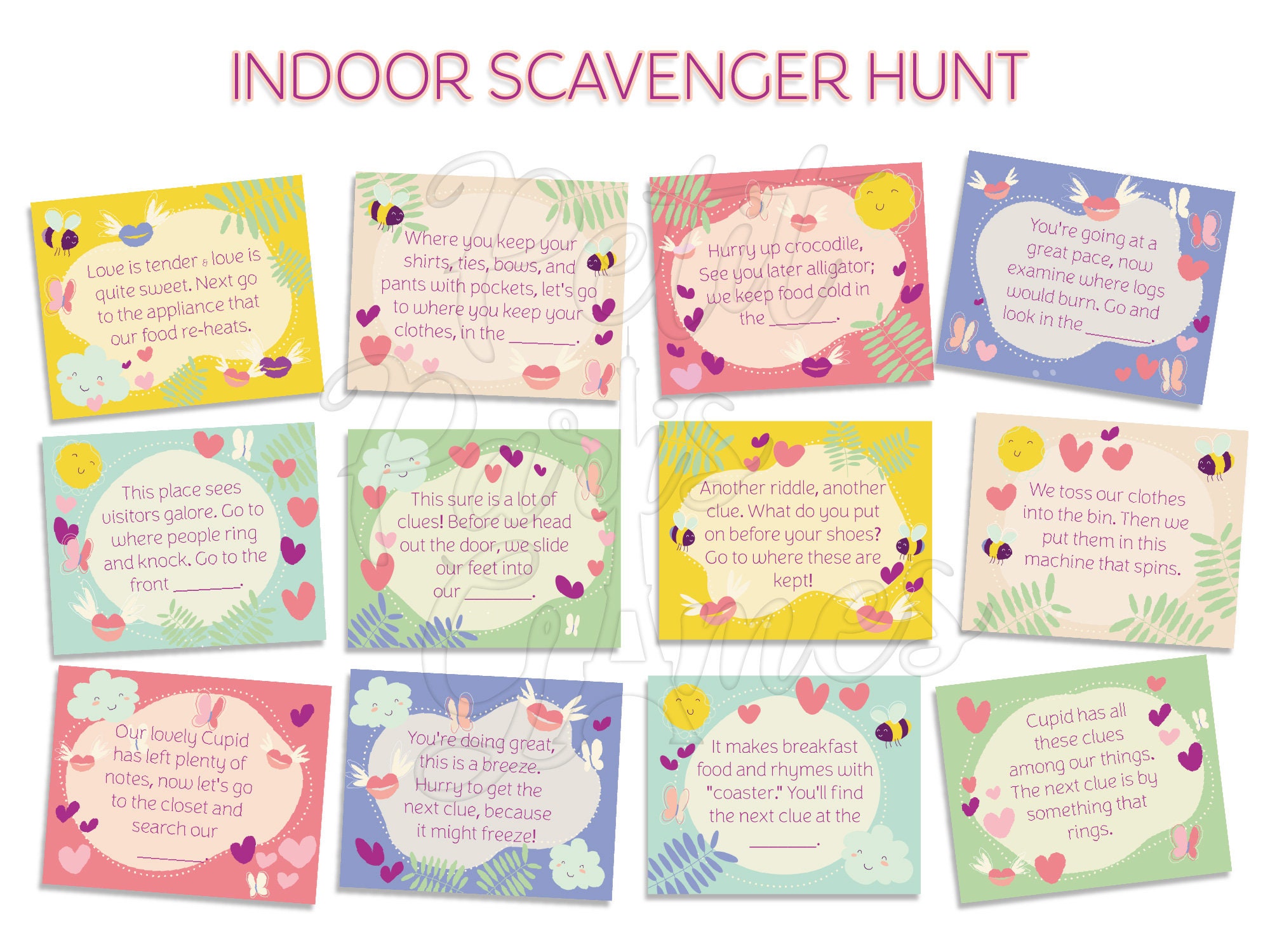Indoor Scavenger Hunt, Kids Treasure Hunt, Rainy Day Activity ...