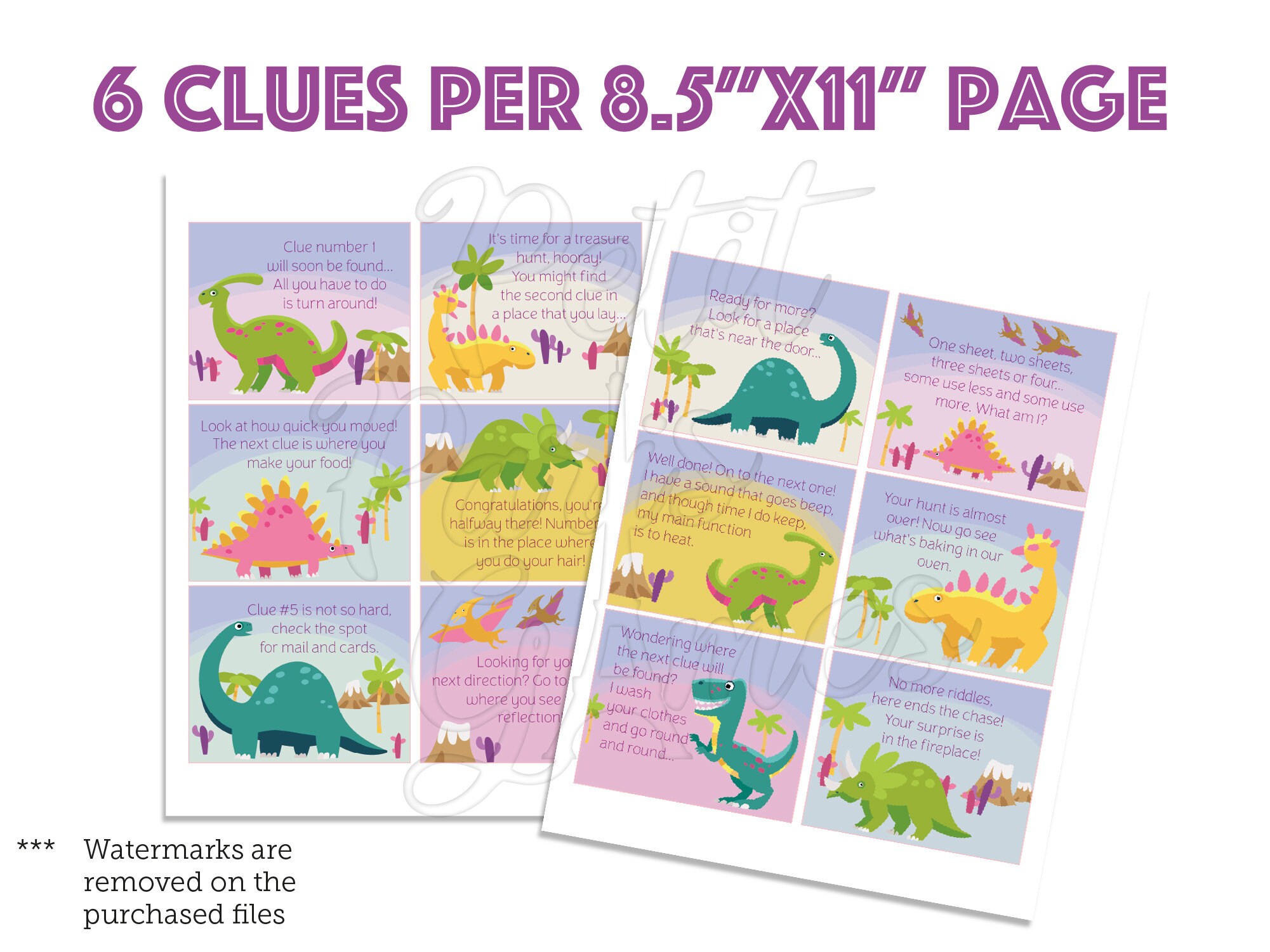 Dinosaur Scavenger Hunt, Dino Birthday Party Game, Treasure Hunt Clues ...