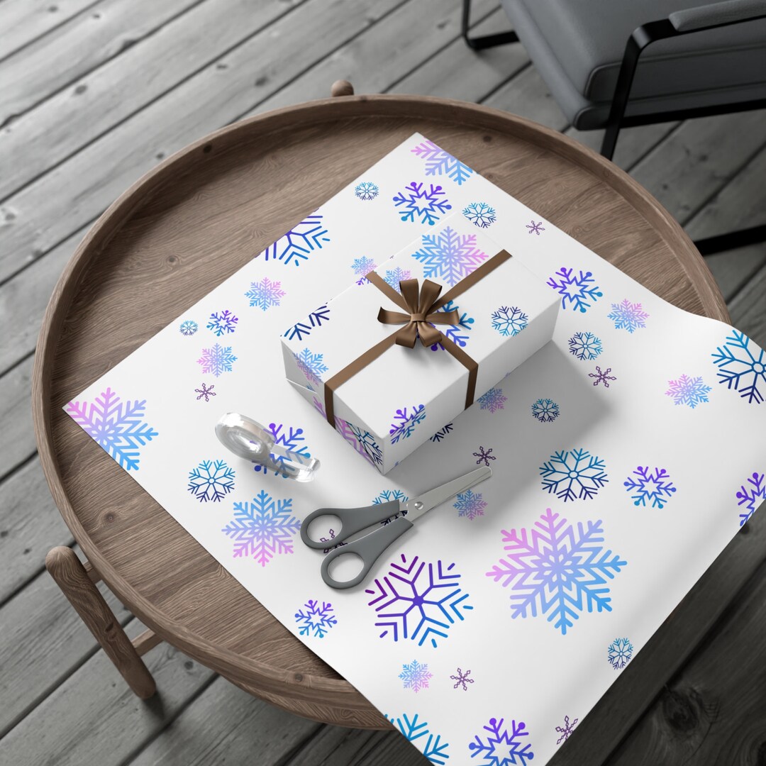 Bright Snowflake Wrapping Paper Sheet, 20in X 30in, Eco Friendly - Etsy