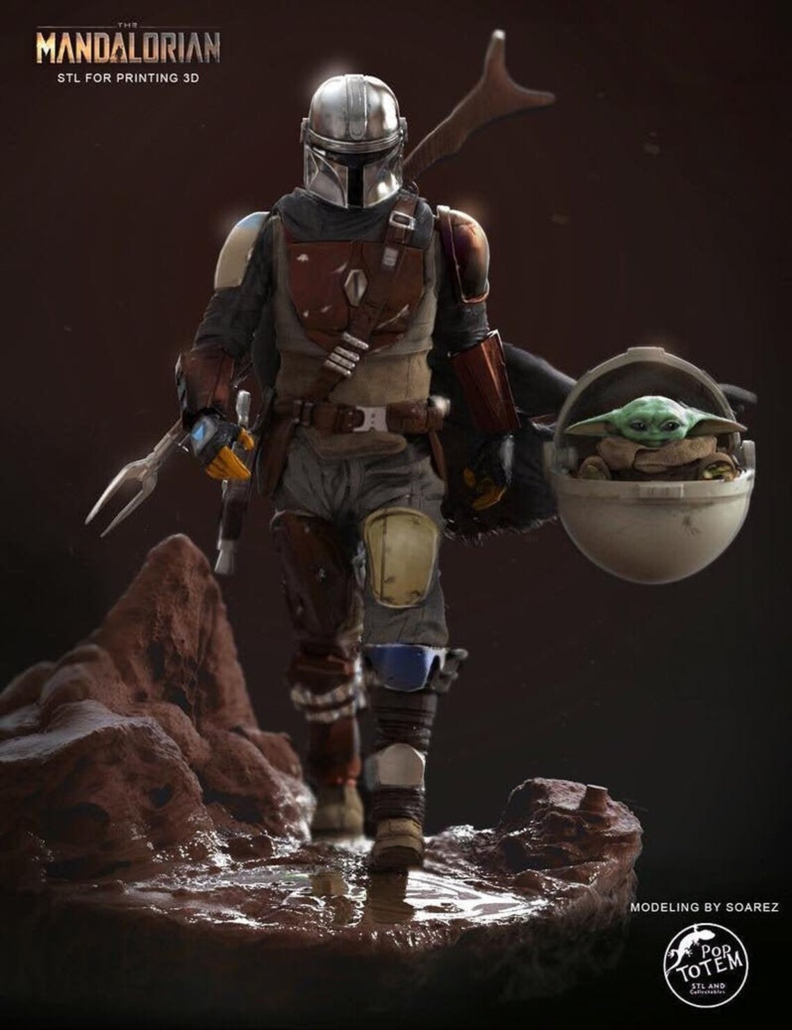 Mandalorian hq stl STL File 3D Model Print Mandalorian hq stl | Etsy