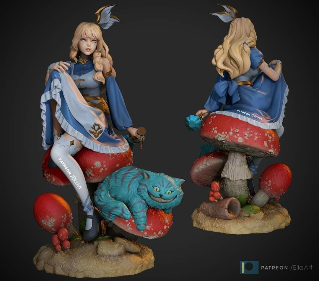 Alice in wonderland STL File 3D Model Print | Etsy