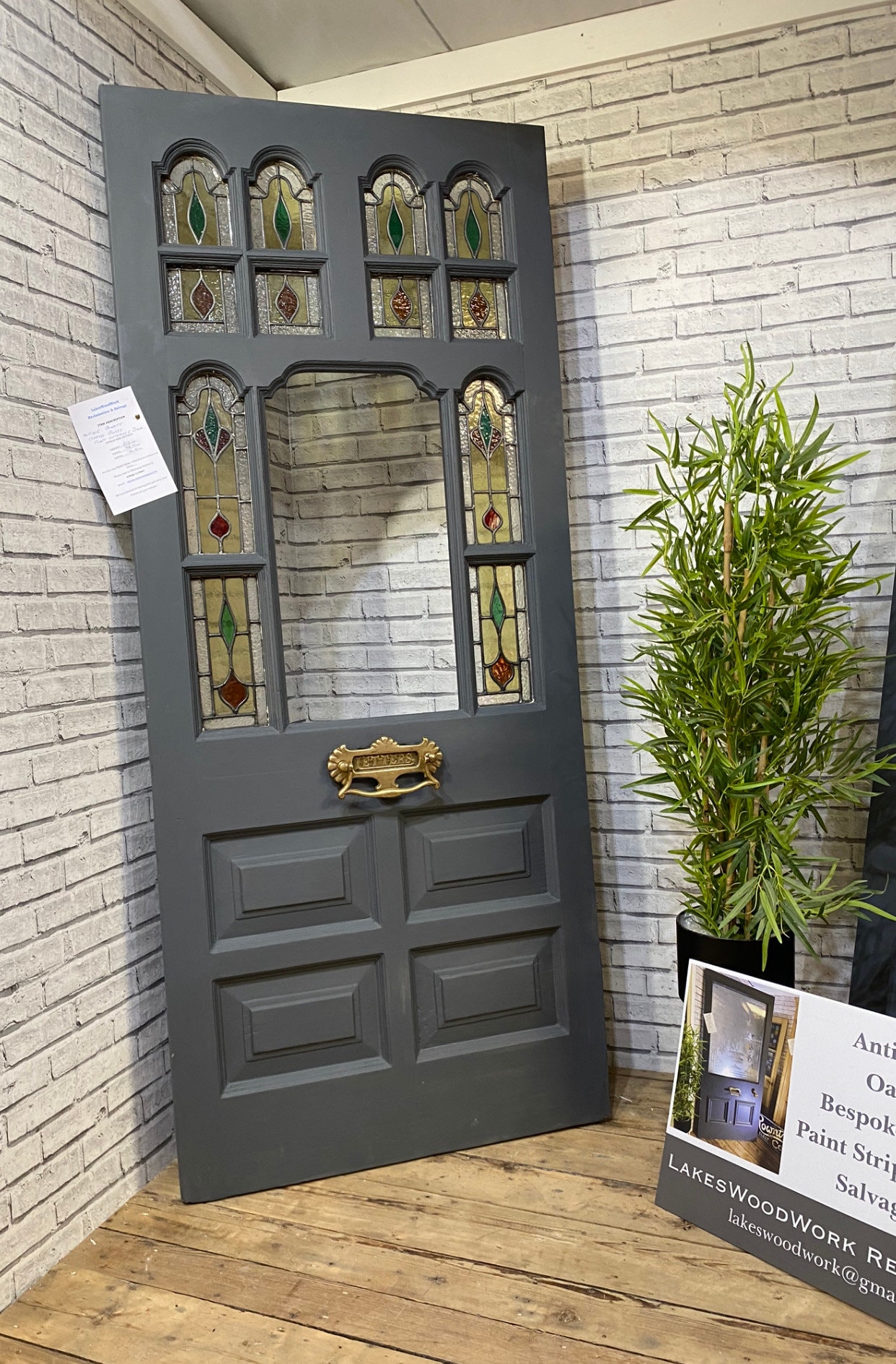 VICTORIAN FRONT DOOR - Original Antique Reclaimed Period - Stained ...