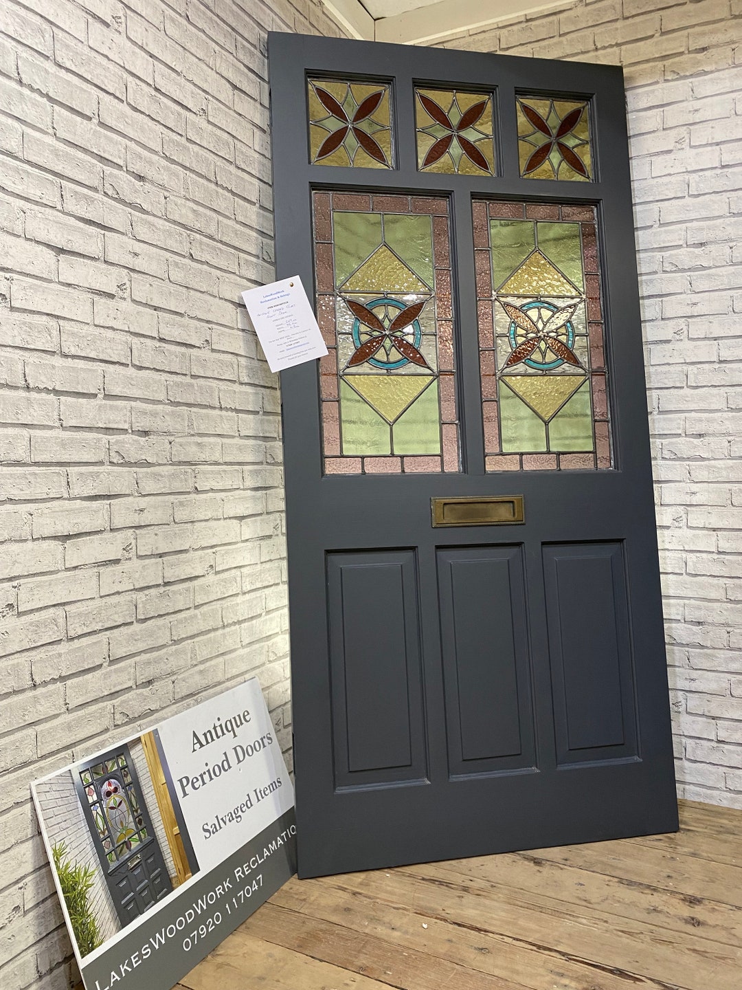 VICTORIAN FRONT DOOR - Original Antique Period Reclaimed - Stained ...