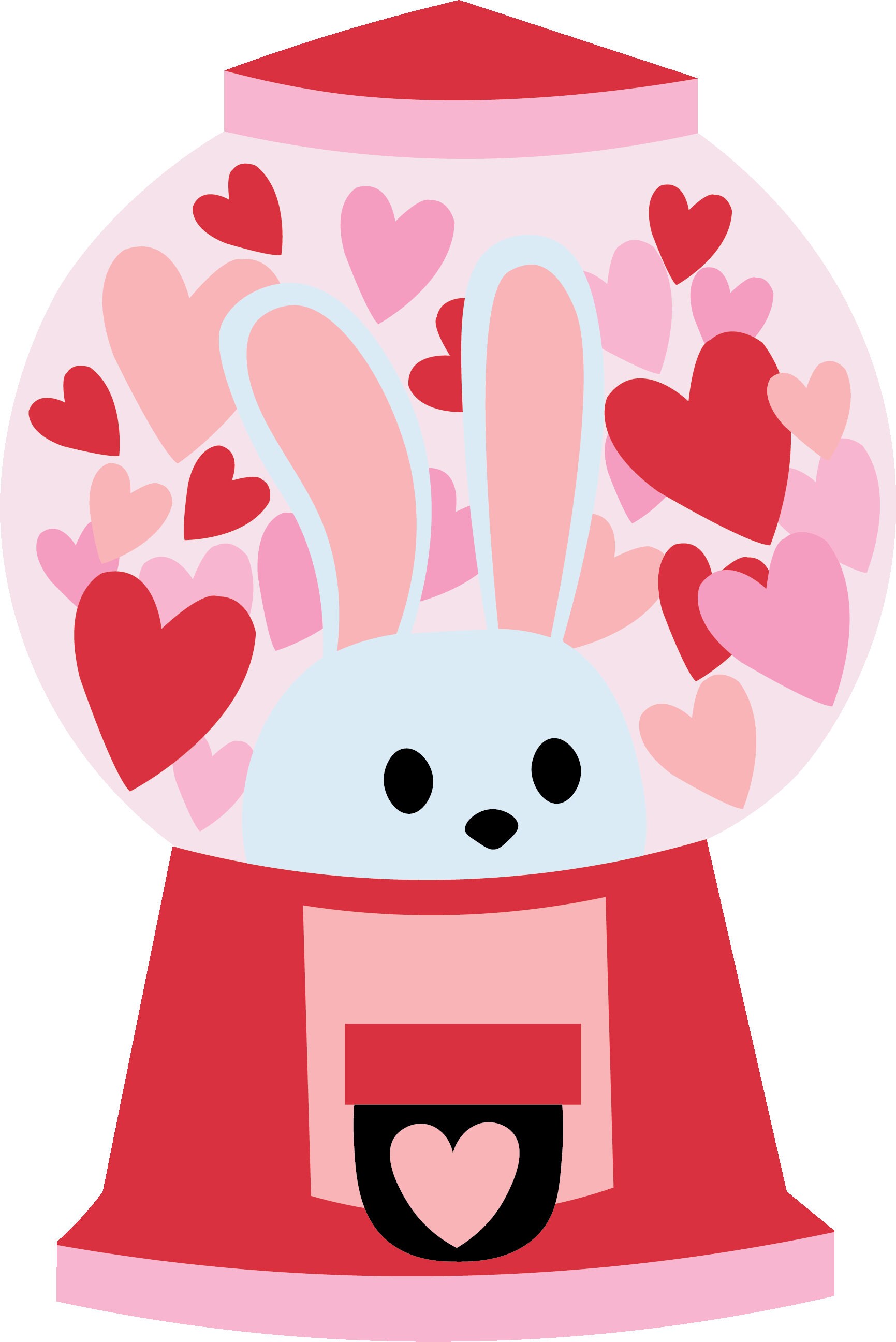 Valentine's Day Bunny Gumball Machine SVG & PNG Files - Etsy