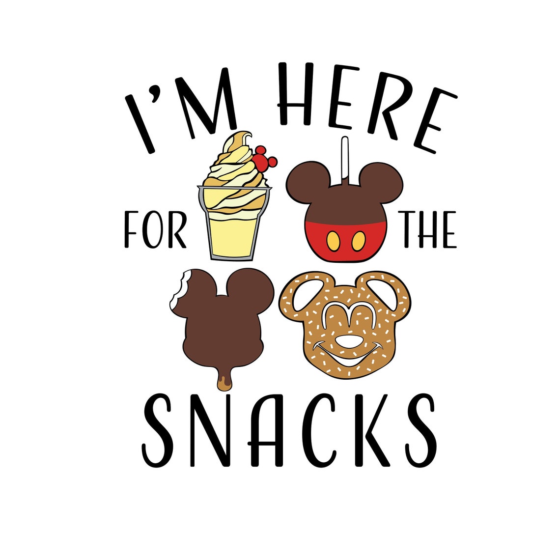 I'm Here for the Snacks SVG & PNG Download Files - Etsy