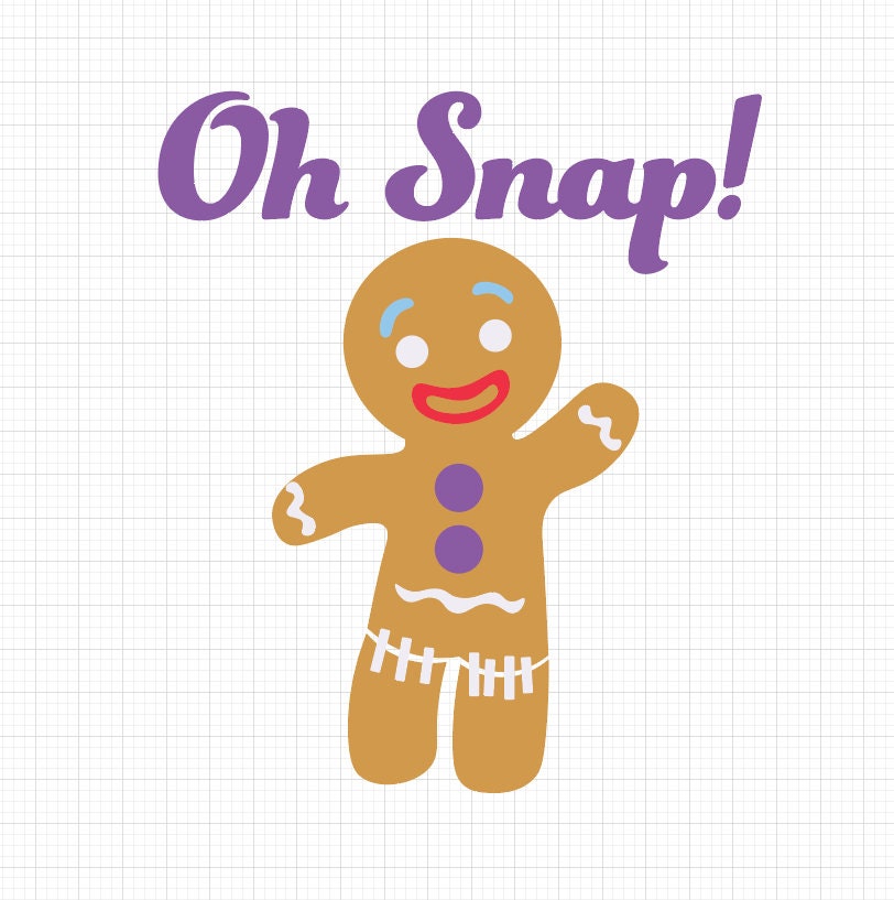 Oh Snap Gingerbread Man SVG & PNG Files - Etsy