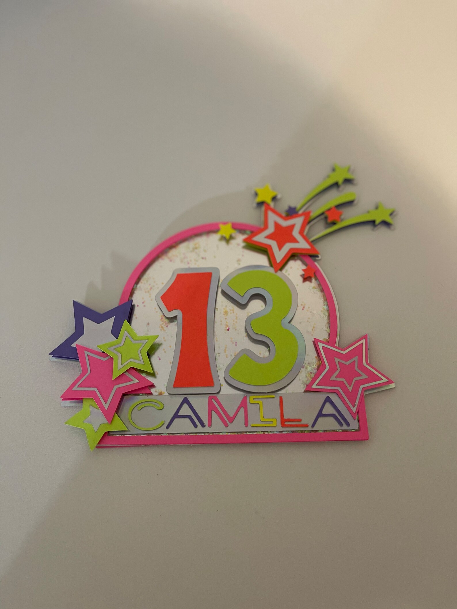 Cake Topper / Birthday / Neon Party / Personalized - Etsy