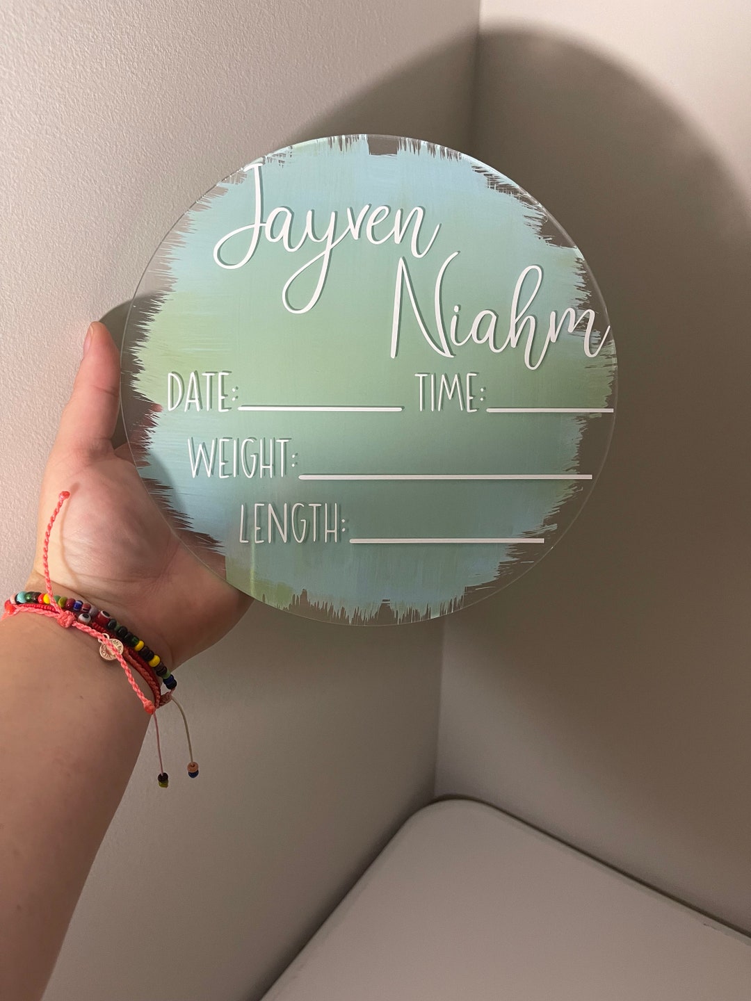 Acrylic Birth Announcement Sign / Baby Birth Announcement in Acrylic ...
