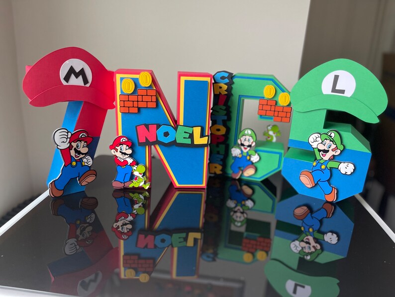Mario & Luigi / Mario 3D Letters / Mario Party Decorations / Mario and ...