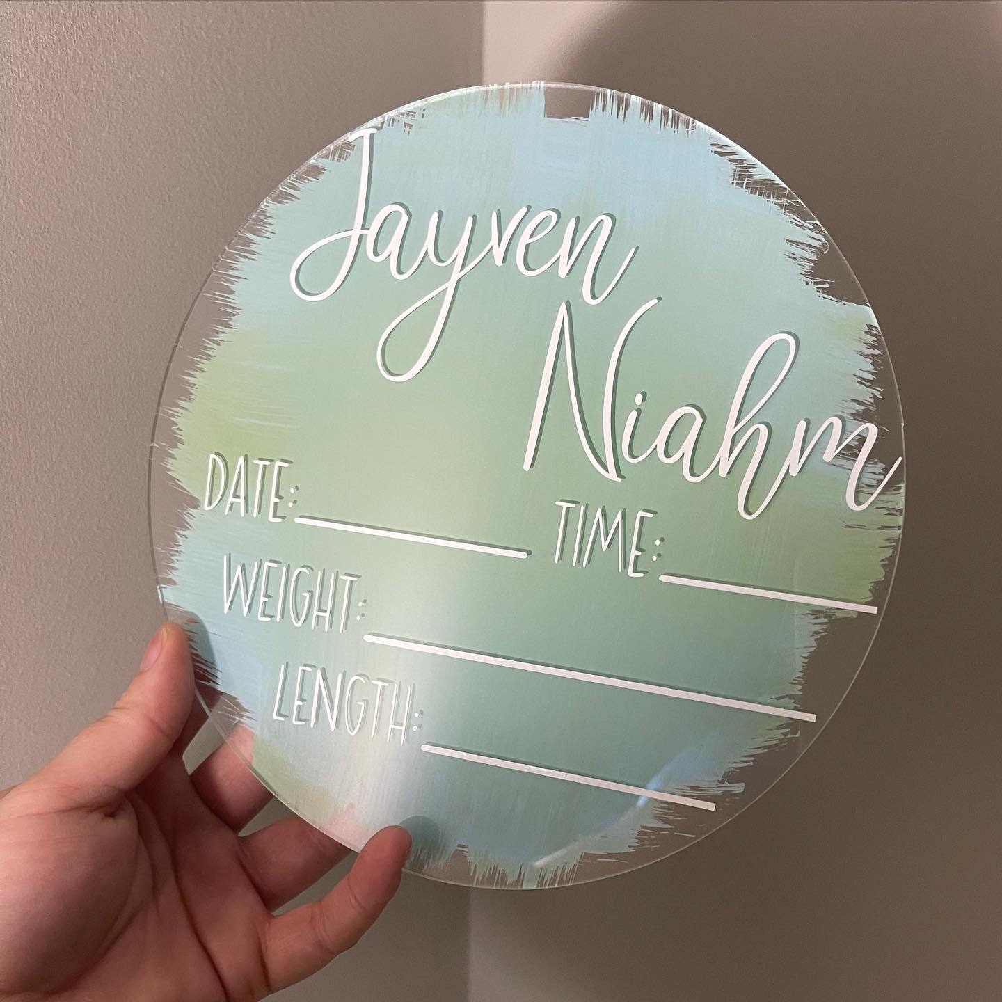 Acrylic Birth Announcement Sign / Baby Birth Announcement in Acrylic ...