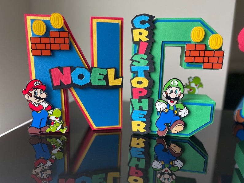 Mario & Luigi / Mario 3D Letters / Mario Party Decorations / Mario and ...