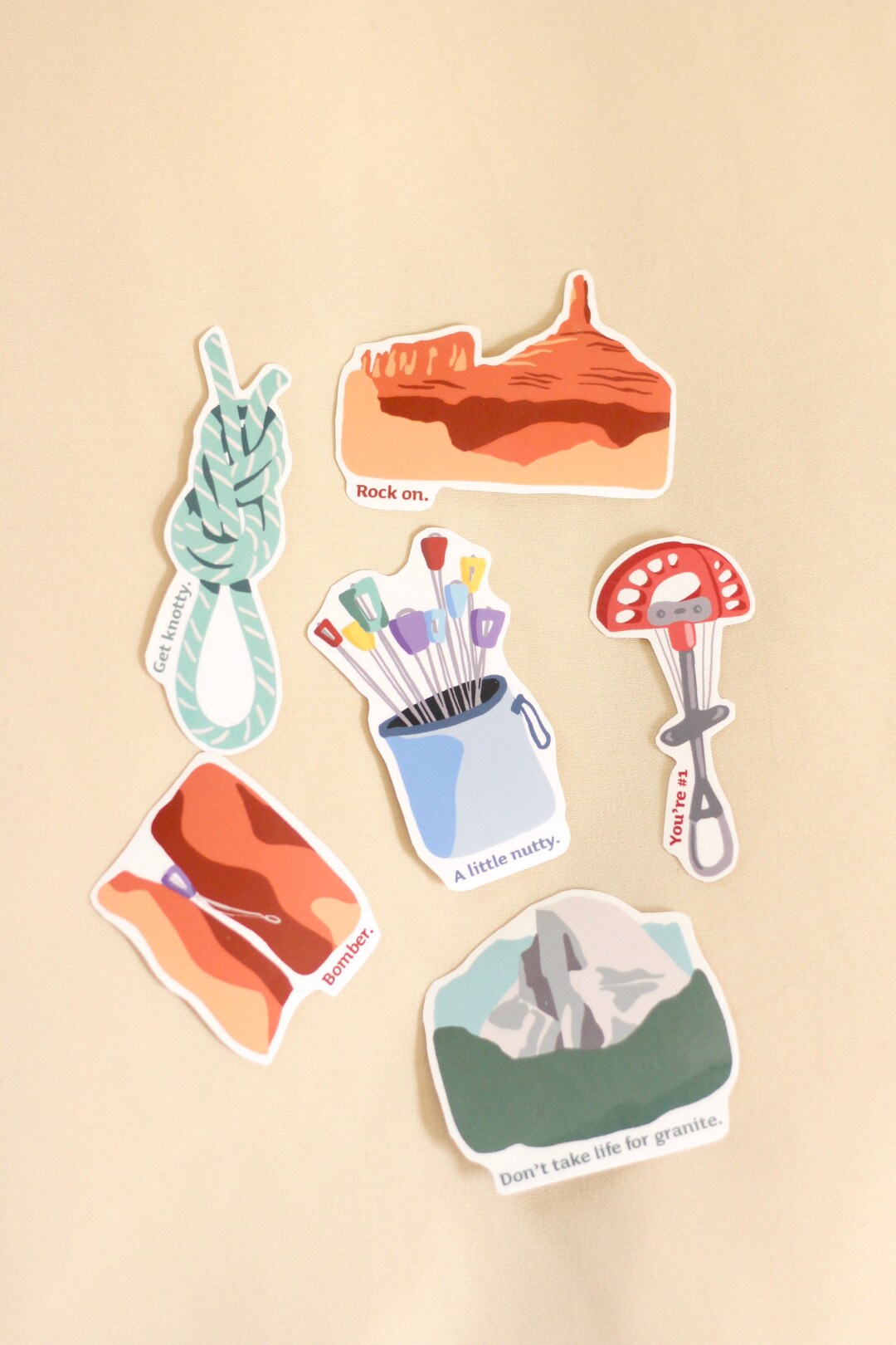 5 Vinyl Rock Climbing Pun Stickers Laminated Weatherproof - Etsy