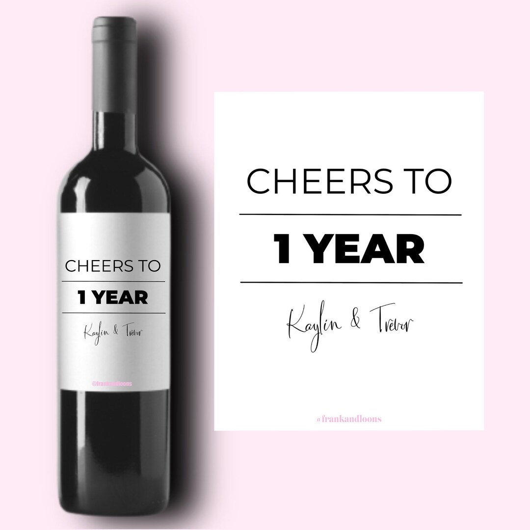 Milestone Wine Labels First Anniversary Wedding Gift - Etsy