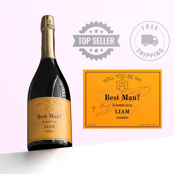 Best Man Proposal Champagne Label Prosecco Label - Etsy
