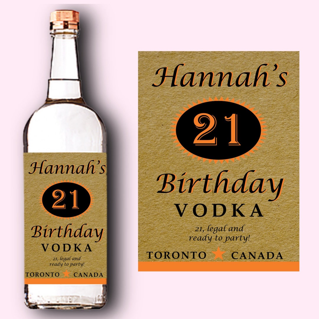 Birthday Vodka Labels * Happy Birthday Gift * Personalized Birthday ...