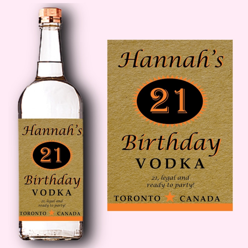 Birthday Vodka Labels Happy Birthday Gift Personalized - Etsy