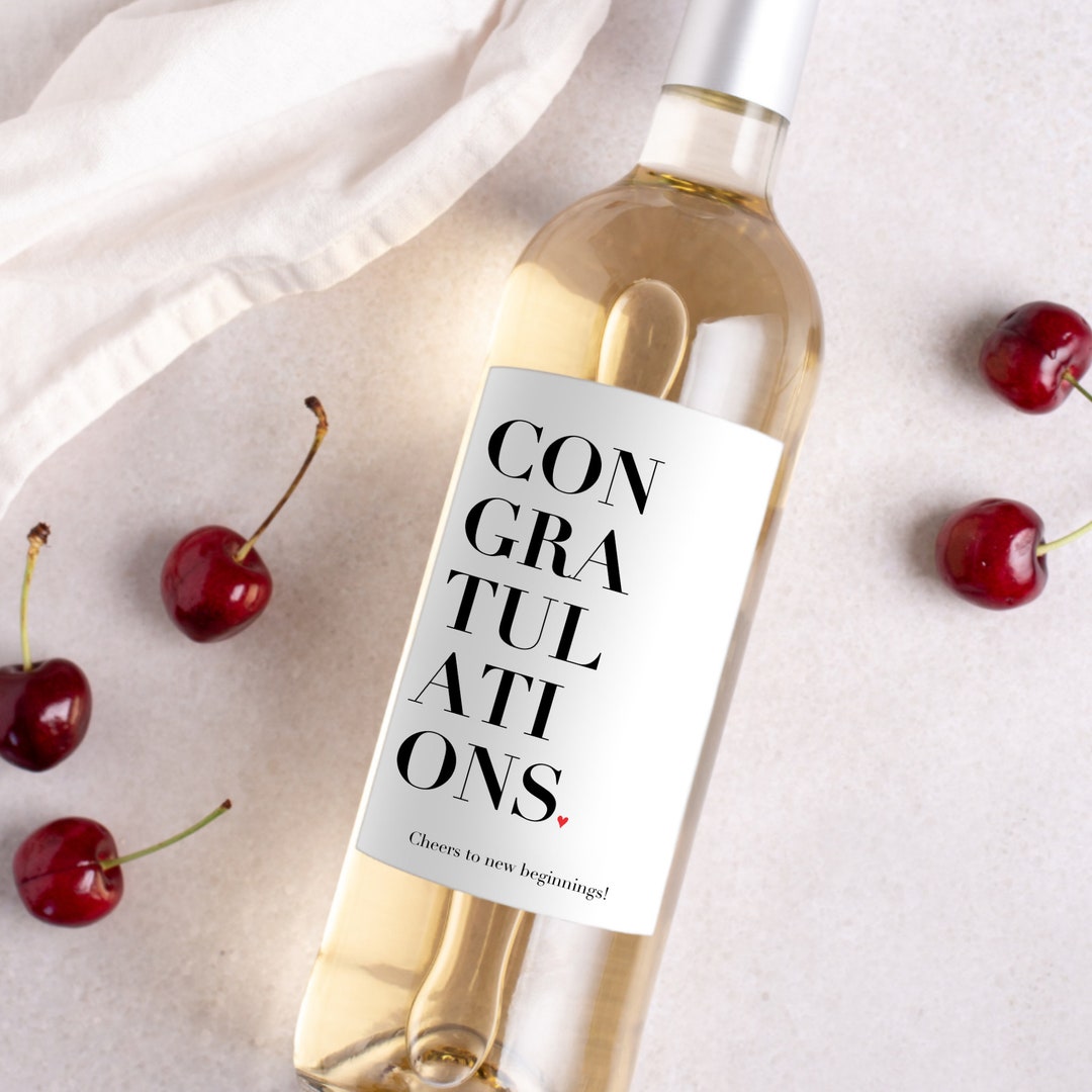Congratulations Wine Label * Promotion Gift * New Job Gift for Her ...