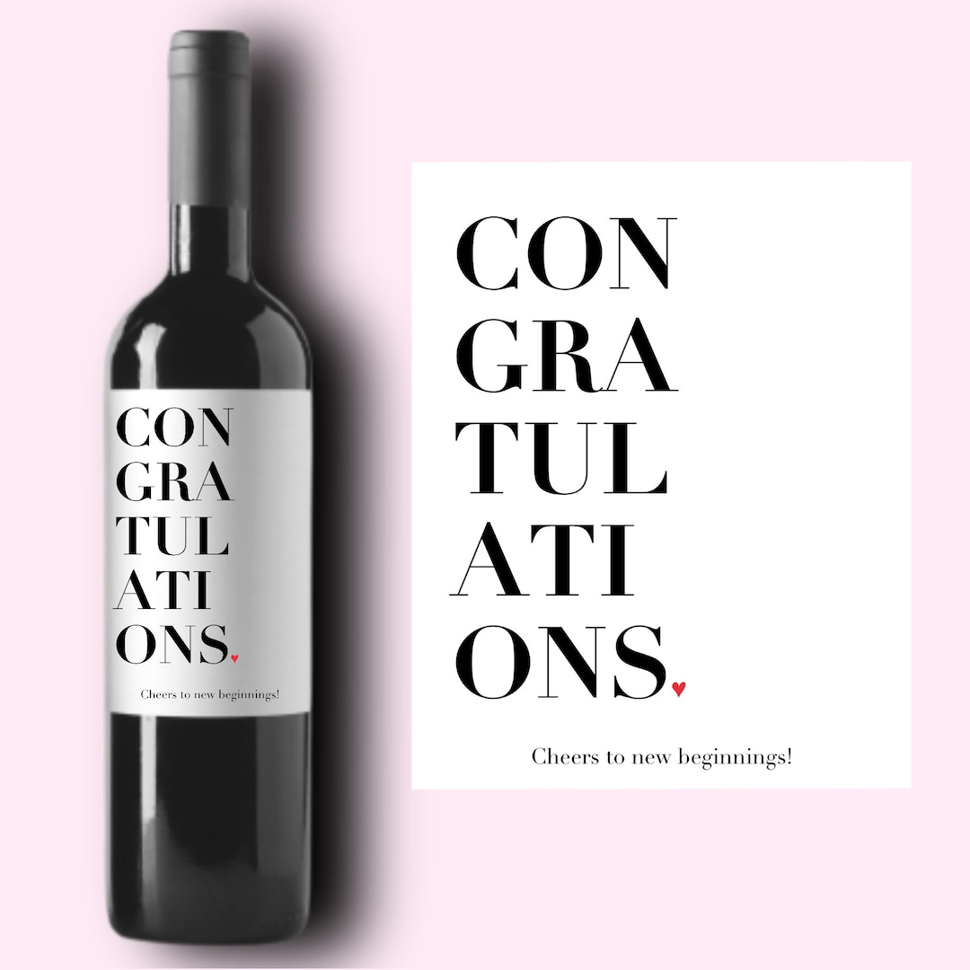 Congratulations Wine Label Promotion Gift New Job Gift for - Etsy
