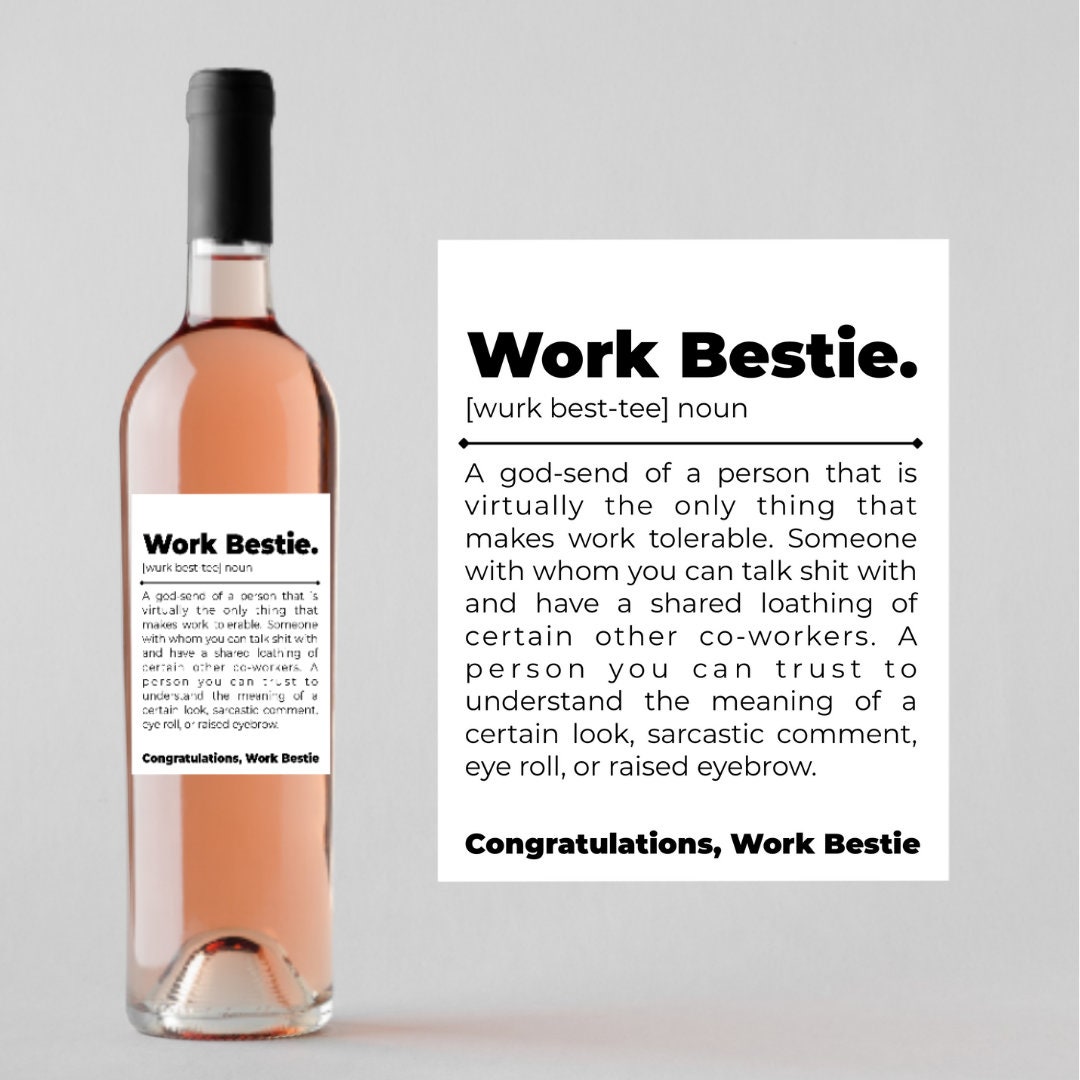 Funny Congratulations Colleague Wine Label Custom Wine | Etsy