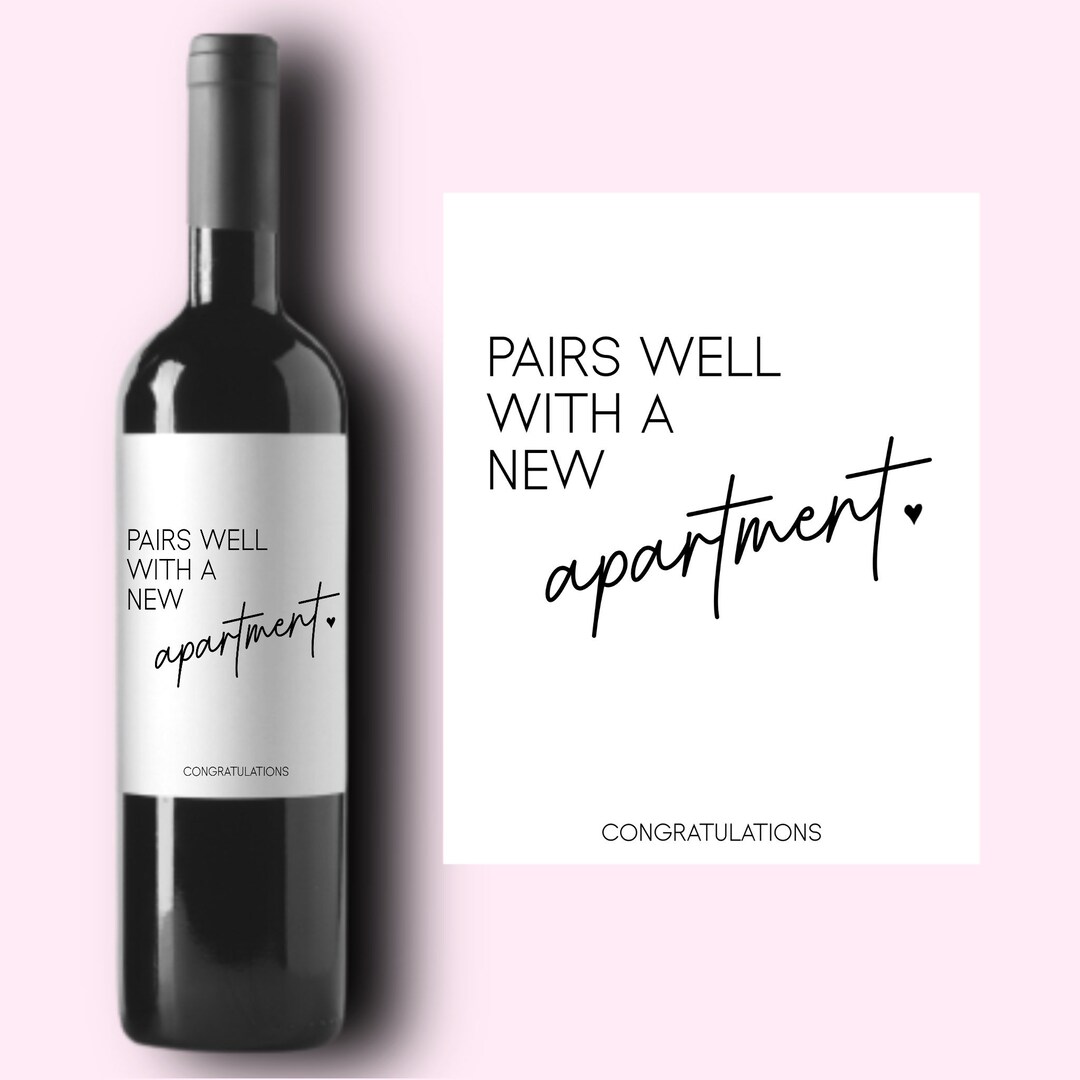 New Apartment Wine Labels New Home Realtor Gift Real - Etsy
