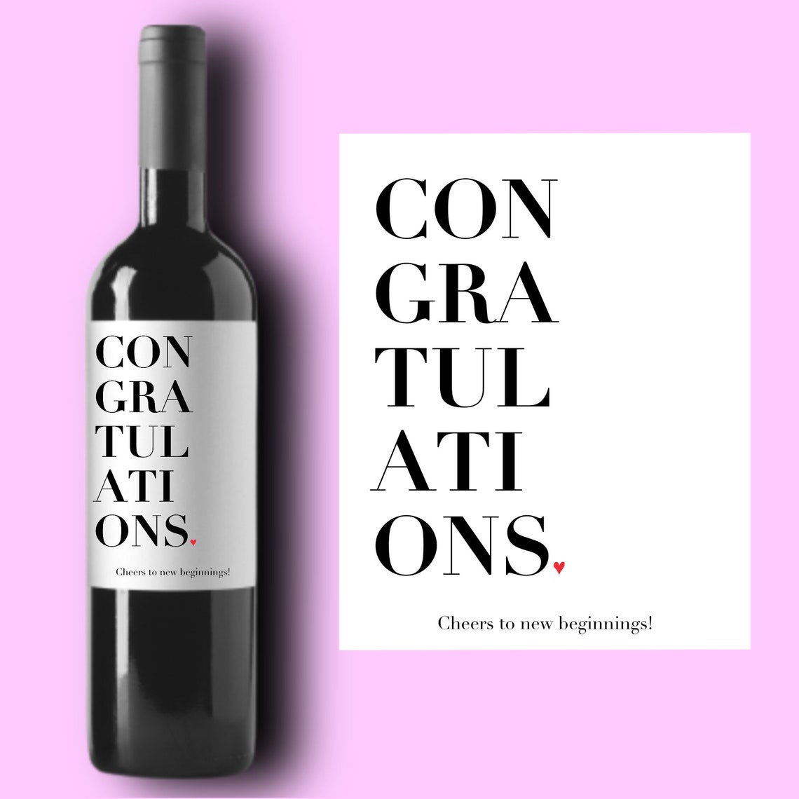 Congratulations Wine Label Promotion Gift New Job Gift for - Etsy