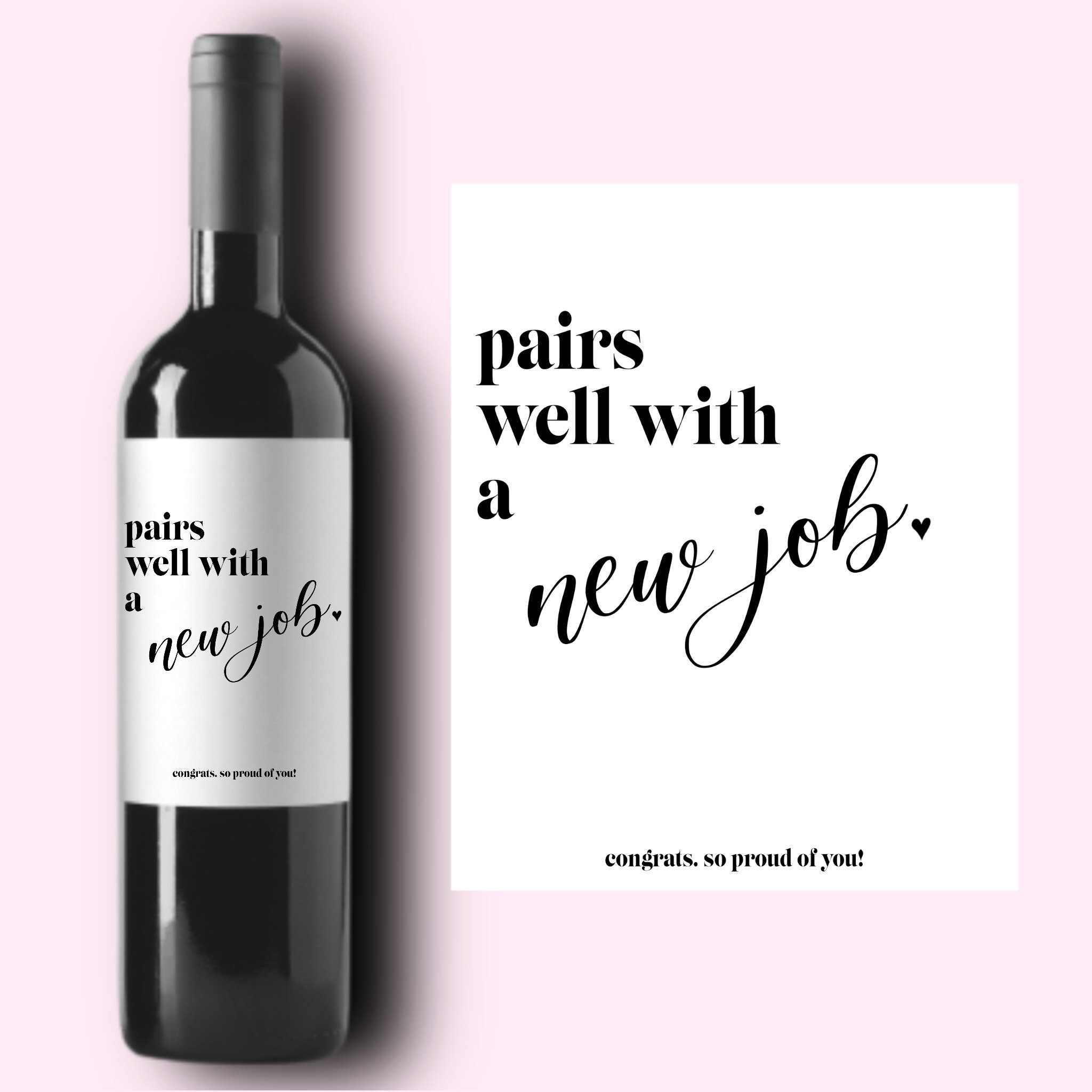 New Job Wine Labels Promotion Gift New Job Gift for Her - Etsy