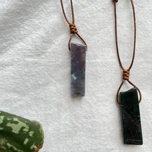 Raw Natural Indian Agate Crystal Shard Necklace. High Grade Crystal ...