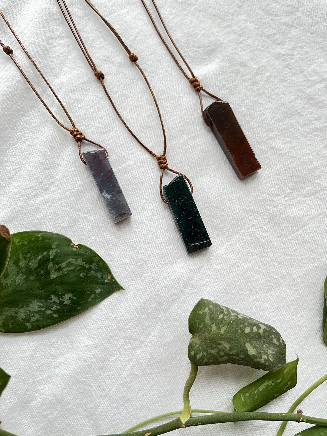 Raw Natural Indian Agate Crystal Shard Necklace. High Grade Crystal ...
