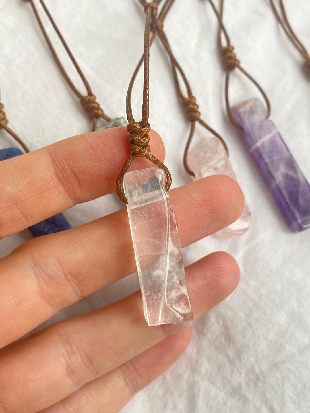 Raw Natural Clear Quartz Crystal Shard Necklace. High Grade Crystal ...