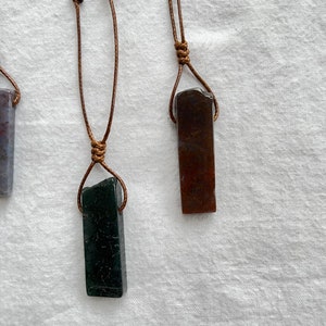 Raw Natural Indian Agate Crystal Shard Necklace. High Grade Crystal ...