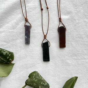 Raw Natural Indian Agate Crystal Shard Necklace. High Grade Crystal ...