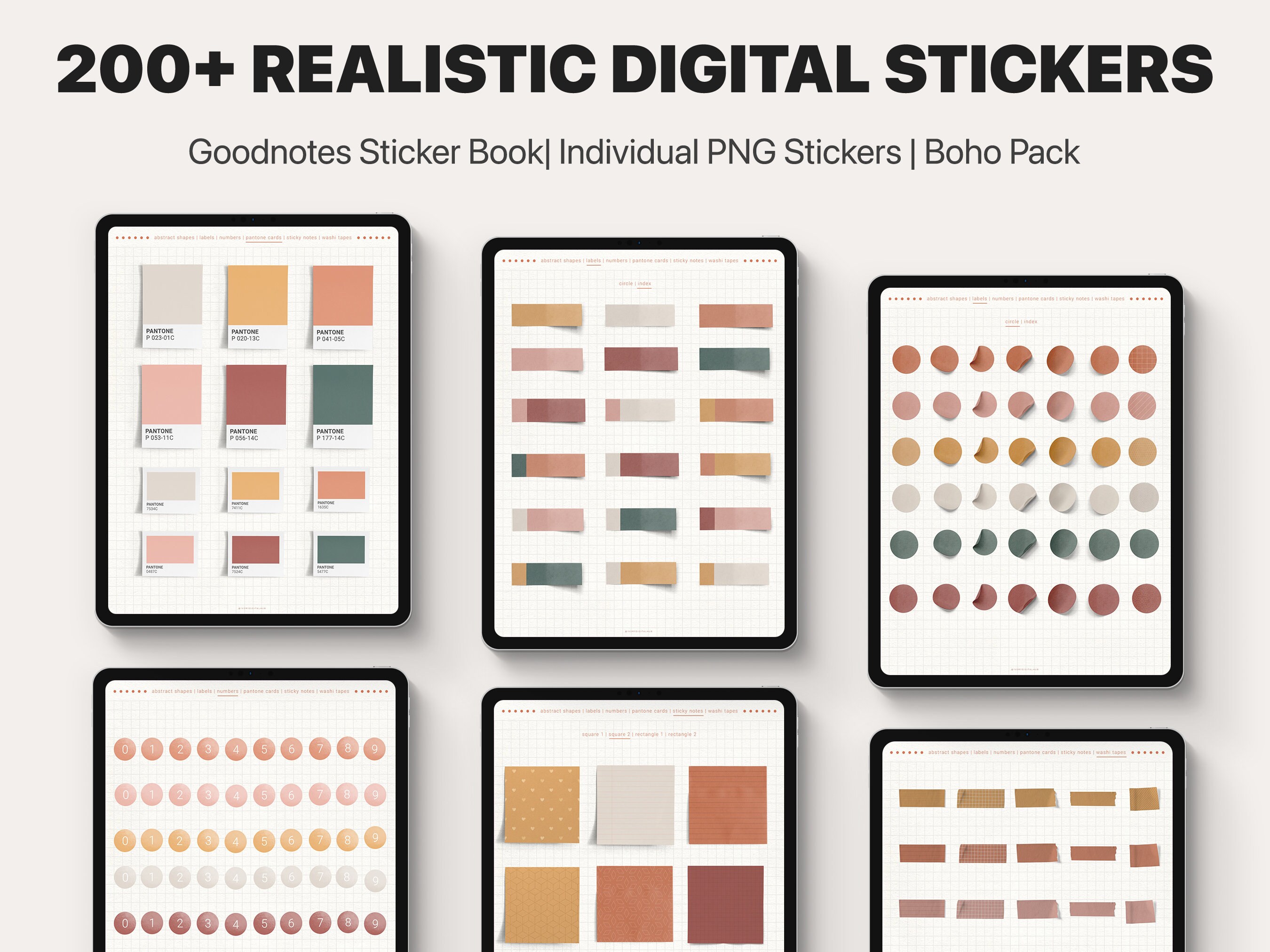 Digital Sticker Bundle Boho Digital Stickers Goodnotes - Etsy