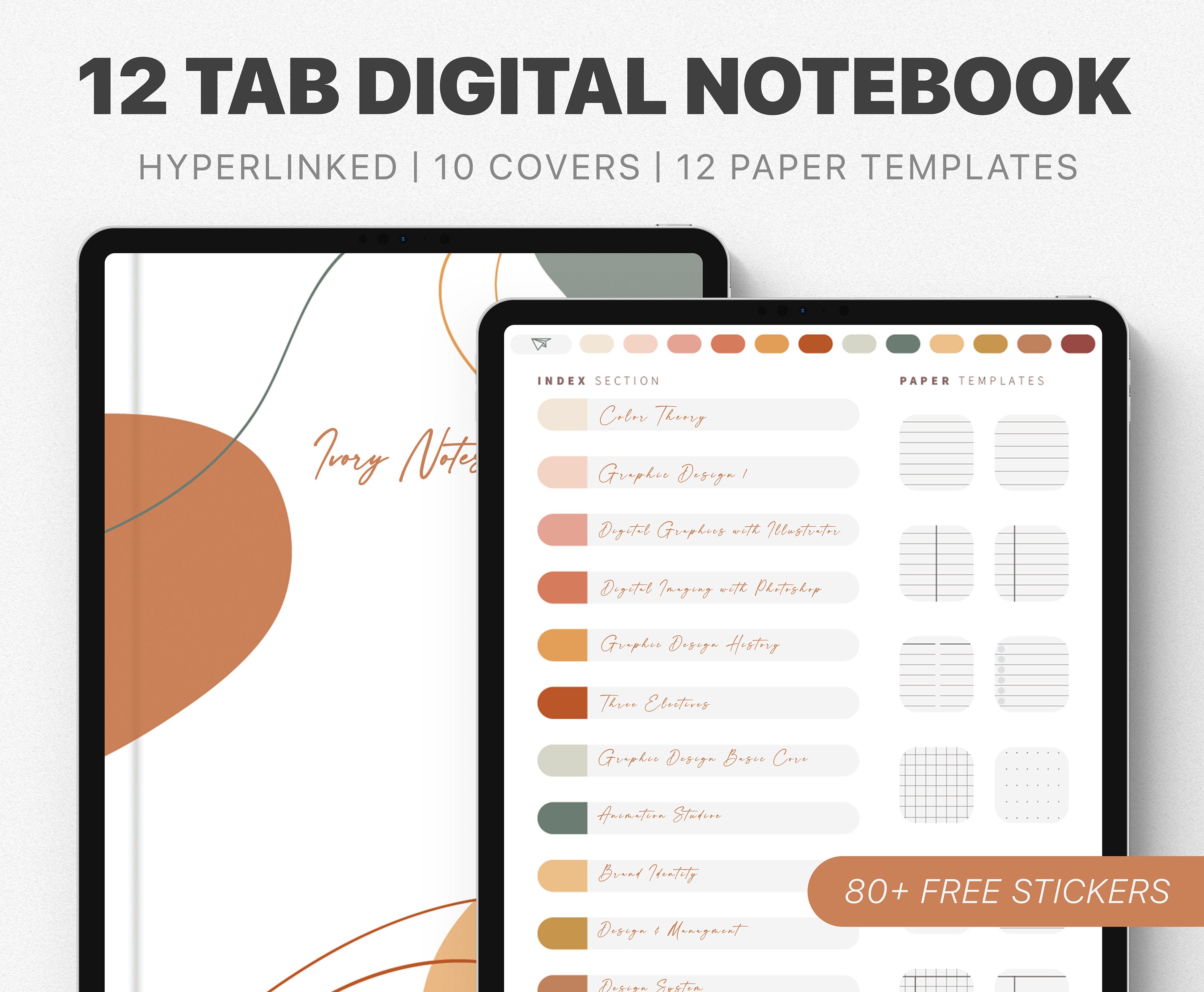 Student Digital Notebook 12 Tab Hyperlinked Digital Notebook | Etsy