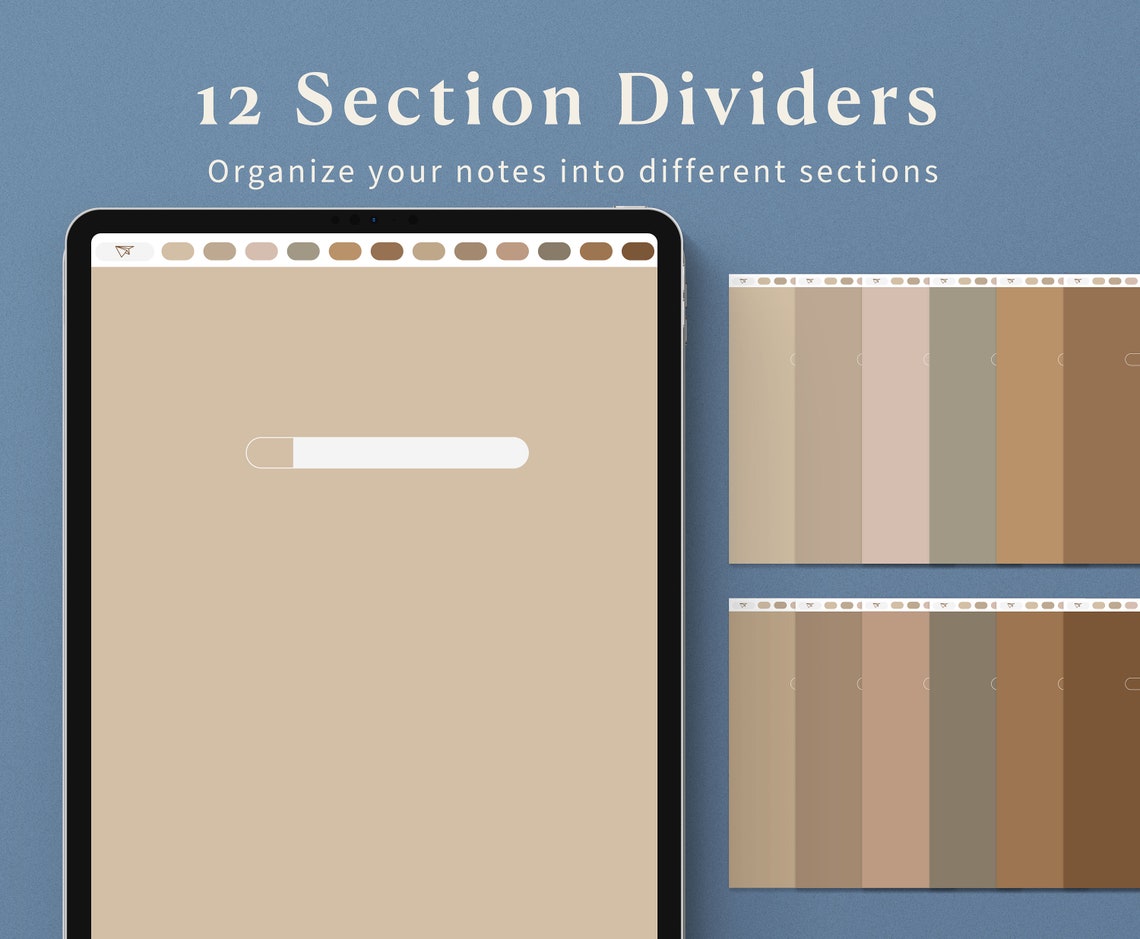 Digital Notebook with Tabs 12 Tab Digital Notebook Digital | Etsy