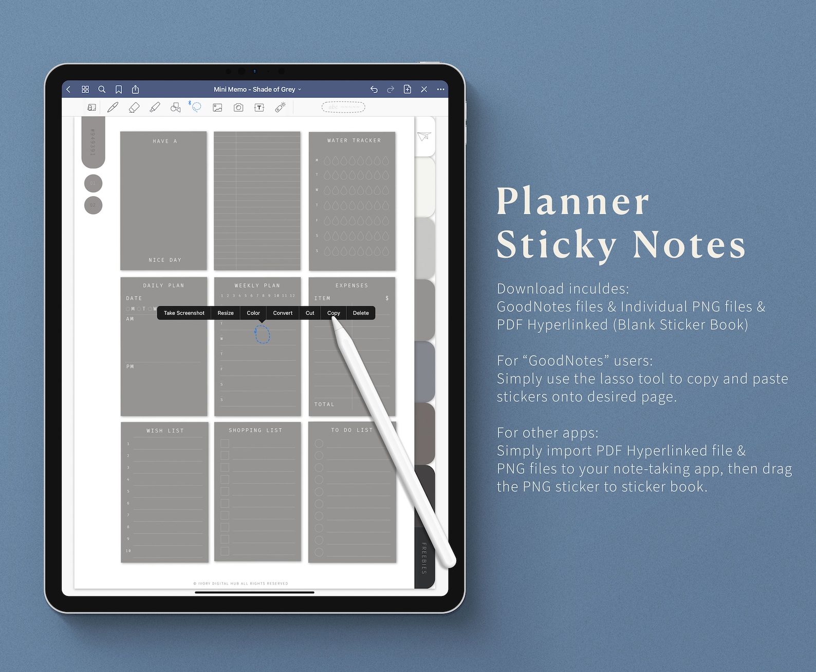 Digital Sticky Notes Digital Sticker Set Digital Sticker | Etsy