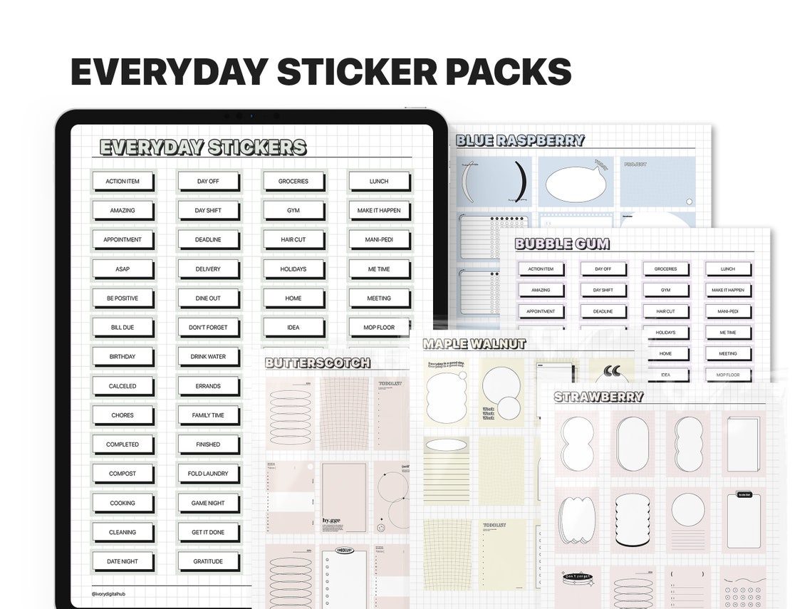 Digital Sticker Bundle Goodnotes Sticker Bundle Entire Shop - Etsy